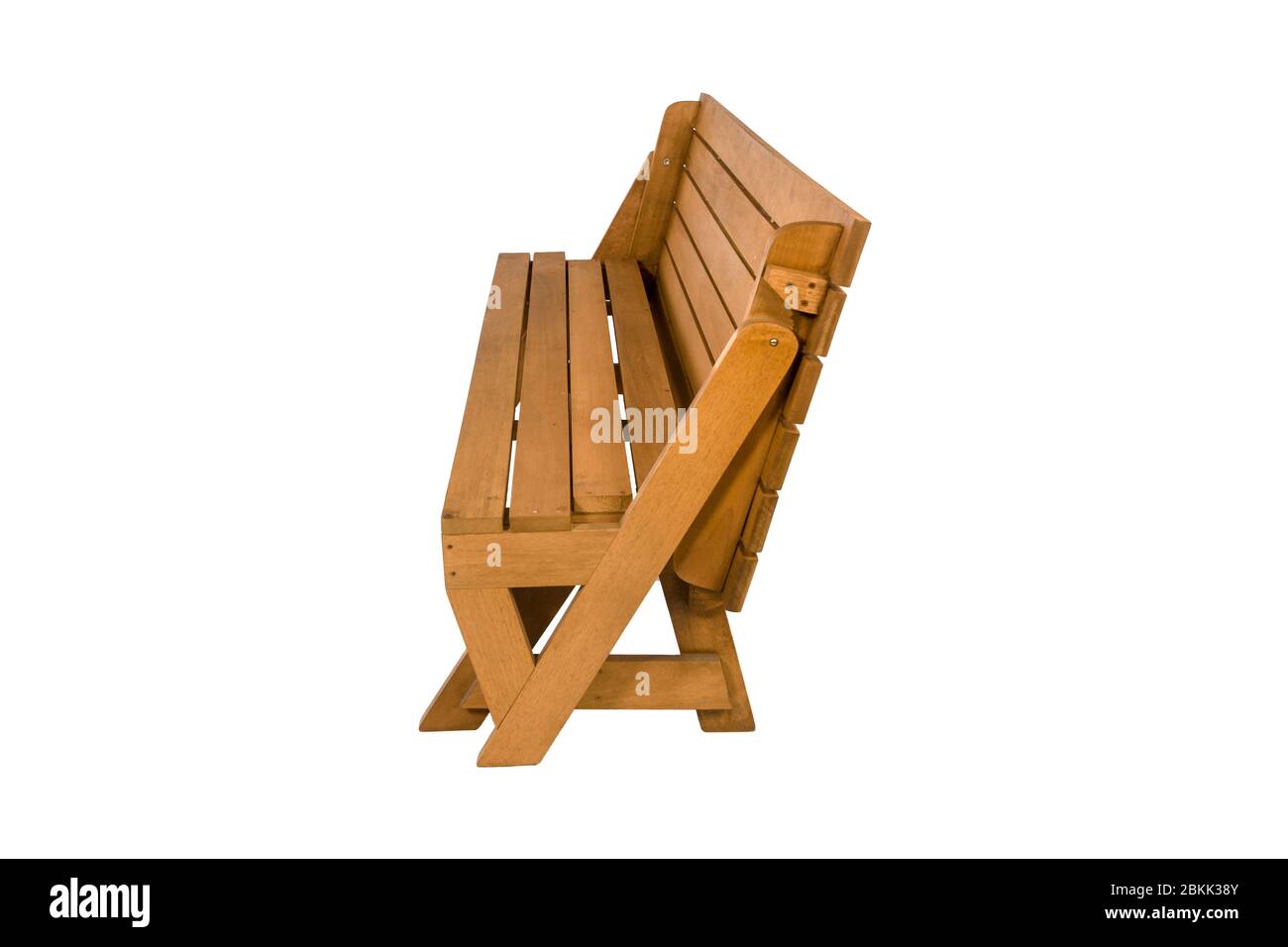 Bench. Wooden. of rough planks and logs. rustic bench of ecological ...