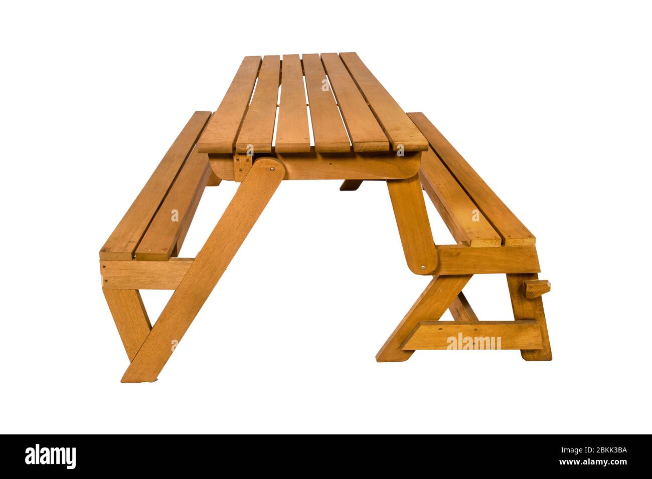 Bench. Wooden. of rough planks and logs. rustic bench of ecological ...