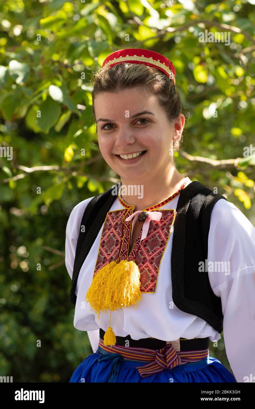 Cilipi, Croatia, September 14th 2019. A young woman wearing a ...