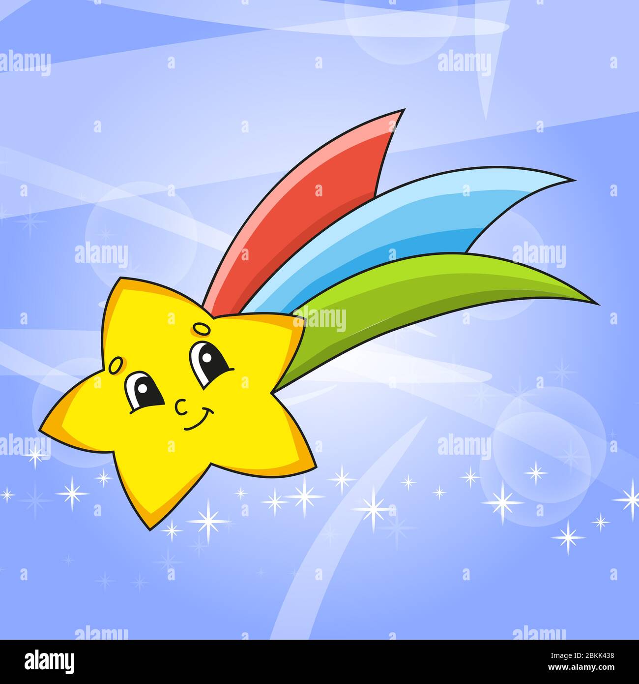 Cute character. Falling star. Colorful vector illustration. Cartoon ...