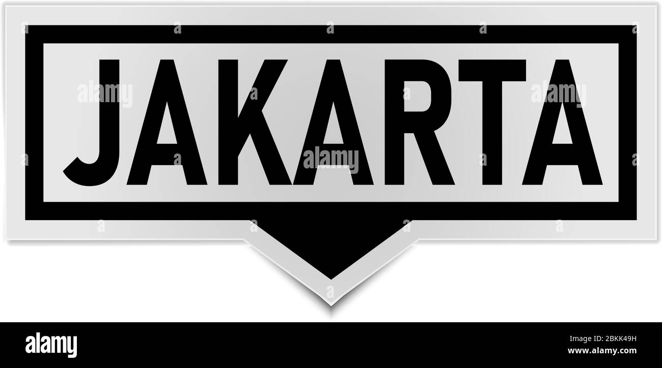 Jakarta Indonesia. Label tag speech bubble on white background Stock ...