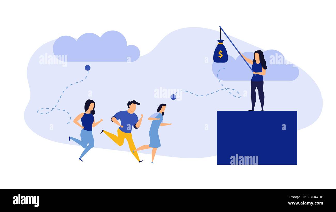 Employee giving bonus dollar business concept illustration vector ...