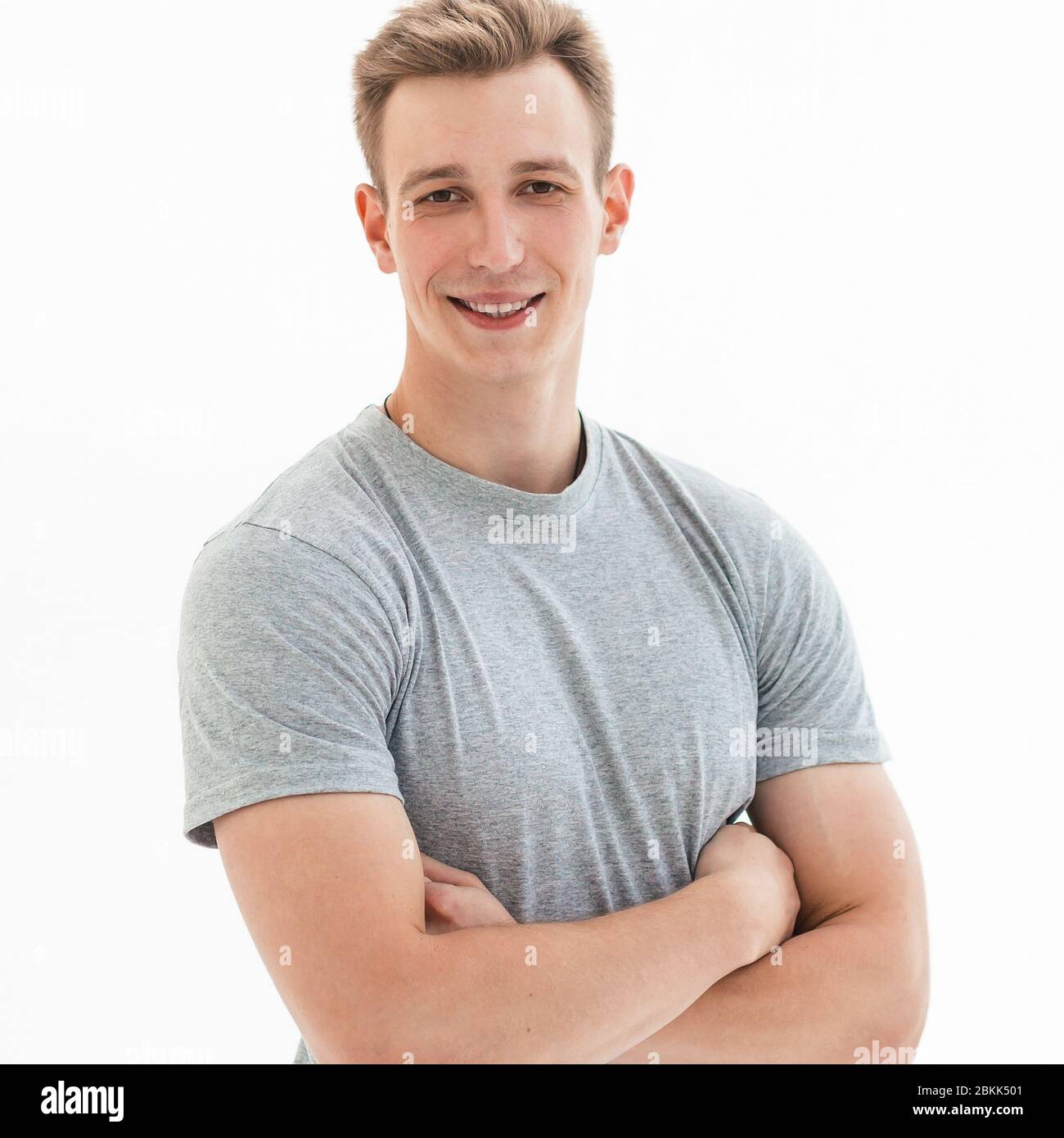 portrait of a handsome modern guy. isolated on white Stock Photo - Alamy