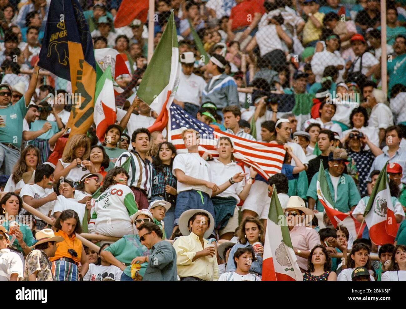 Soccer fans with an American flag Stock Photo - Alamy
