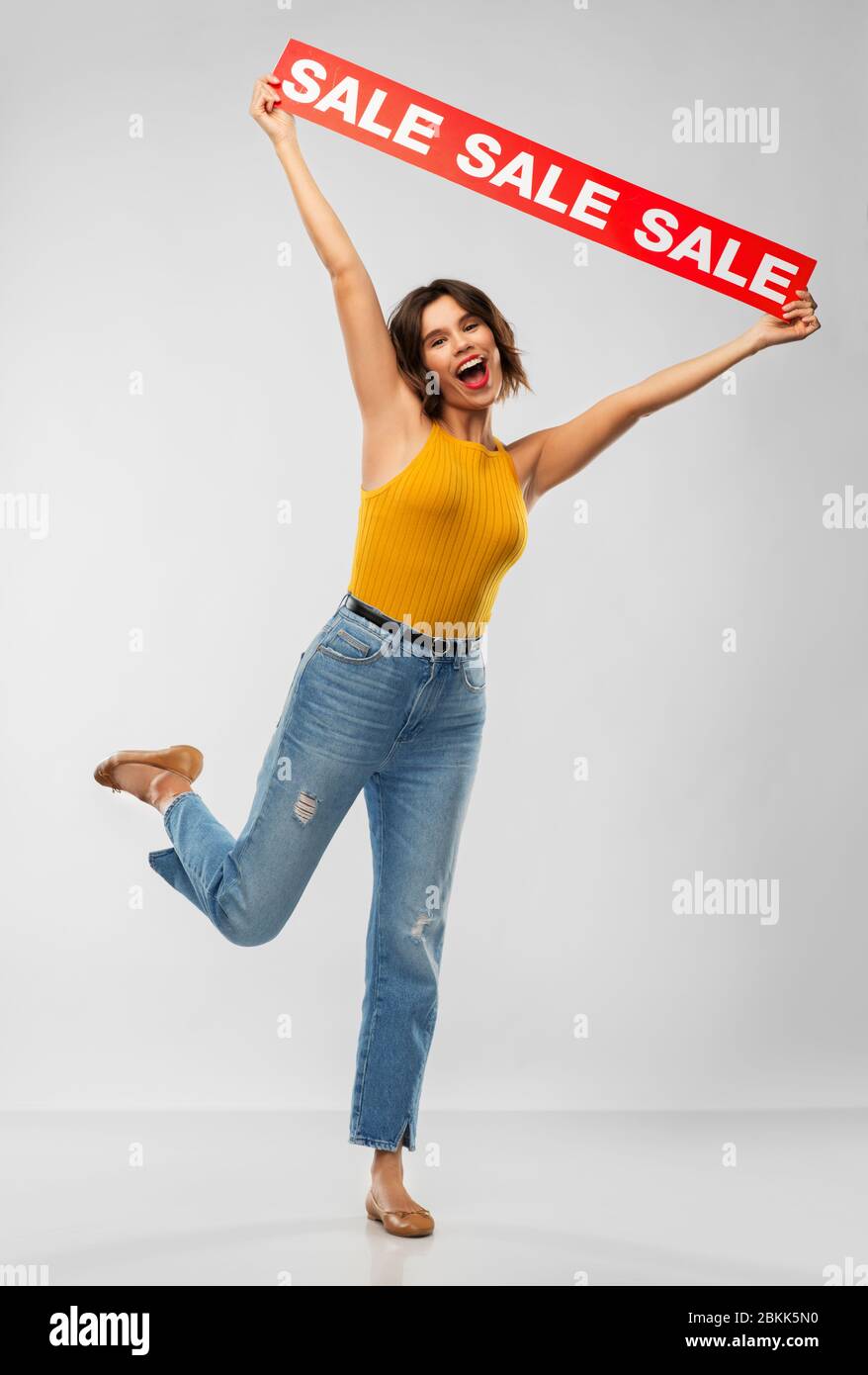 Banner brunette woman holding hi-res stock photography and images - Alamy