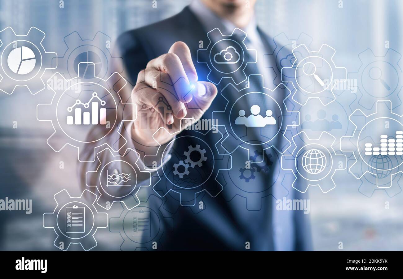 Automation for business technology management and workflow diagram with ...