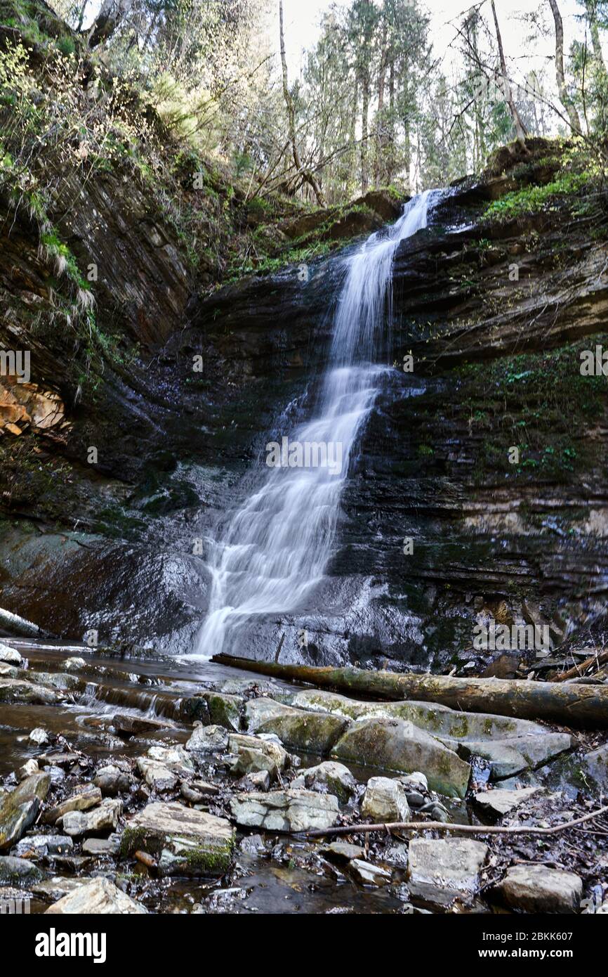 waterfall in mountains, untouched nature Stock Photo - Alamy