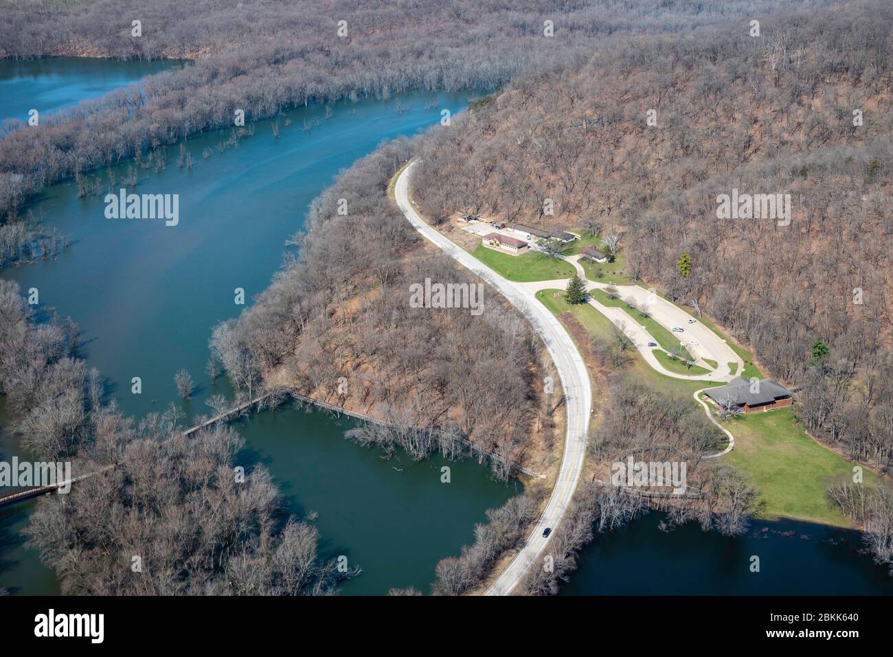 Aerial image of Effigy Mounds National Monument, near Marquette, Iowa ...