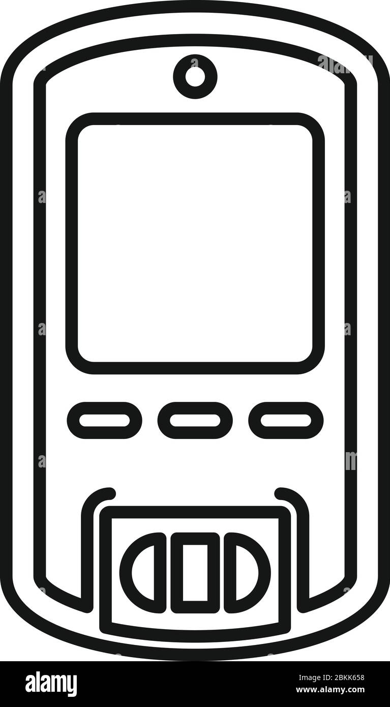 Digital glucometer icon. Outline digital glucometer vector icon for web ...