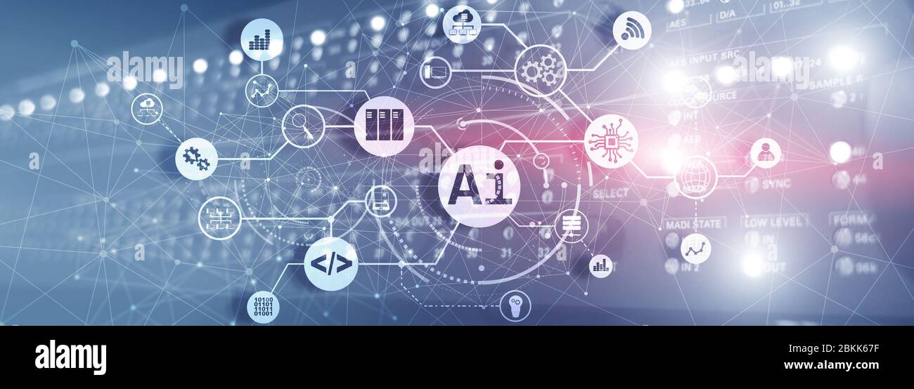 Artificial Intelligence Panoramic Background. For your business project ...