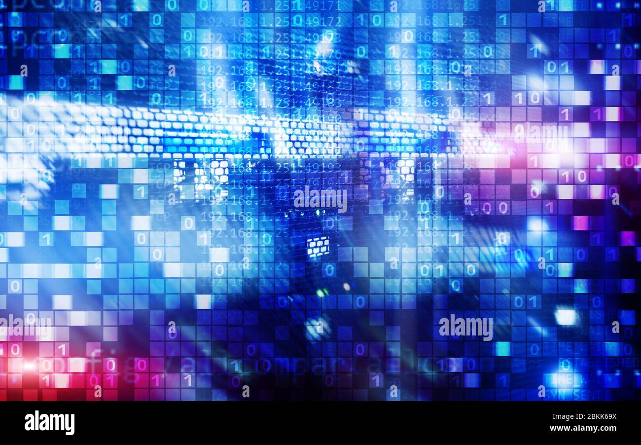 Digital matrix binary code mainframe server room computing communication concept Stock Photo - Alamy