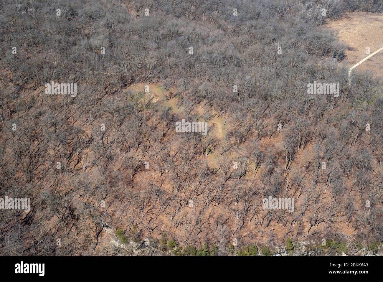 Aerial image of Effigy Mounds National Monument, near Marquette, Iowa ...