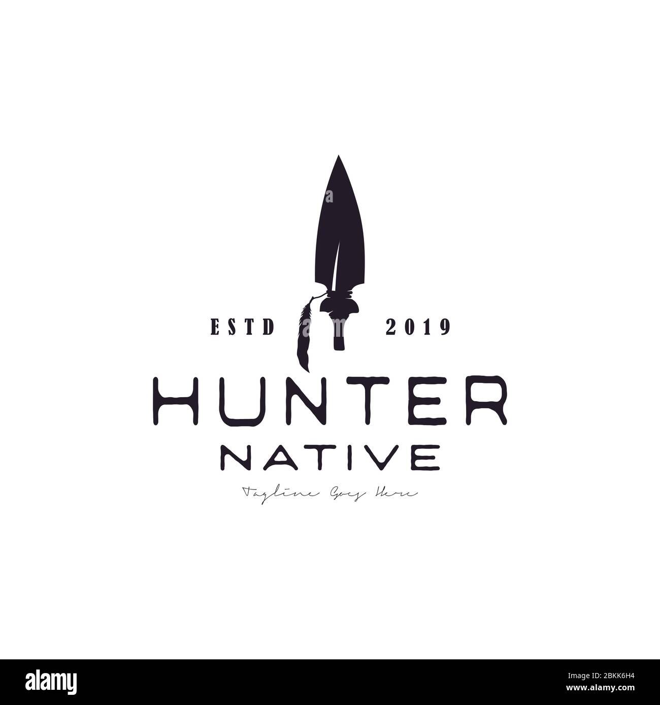 Vintage Retro Arrowhead Spear Hunting Hipster Logo Design Stock Vector Image & Art - Alamy