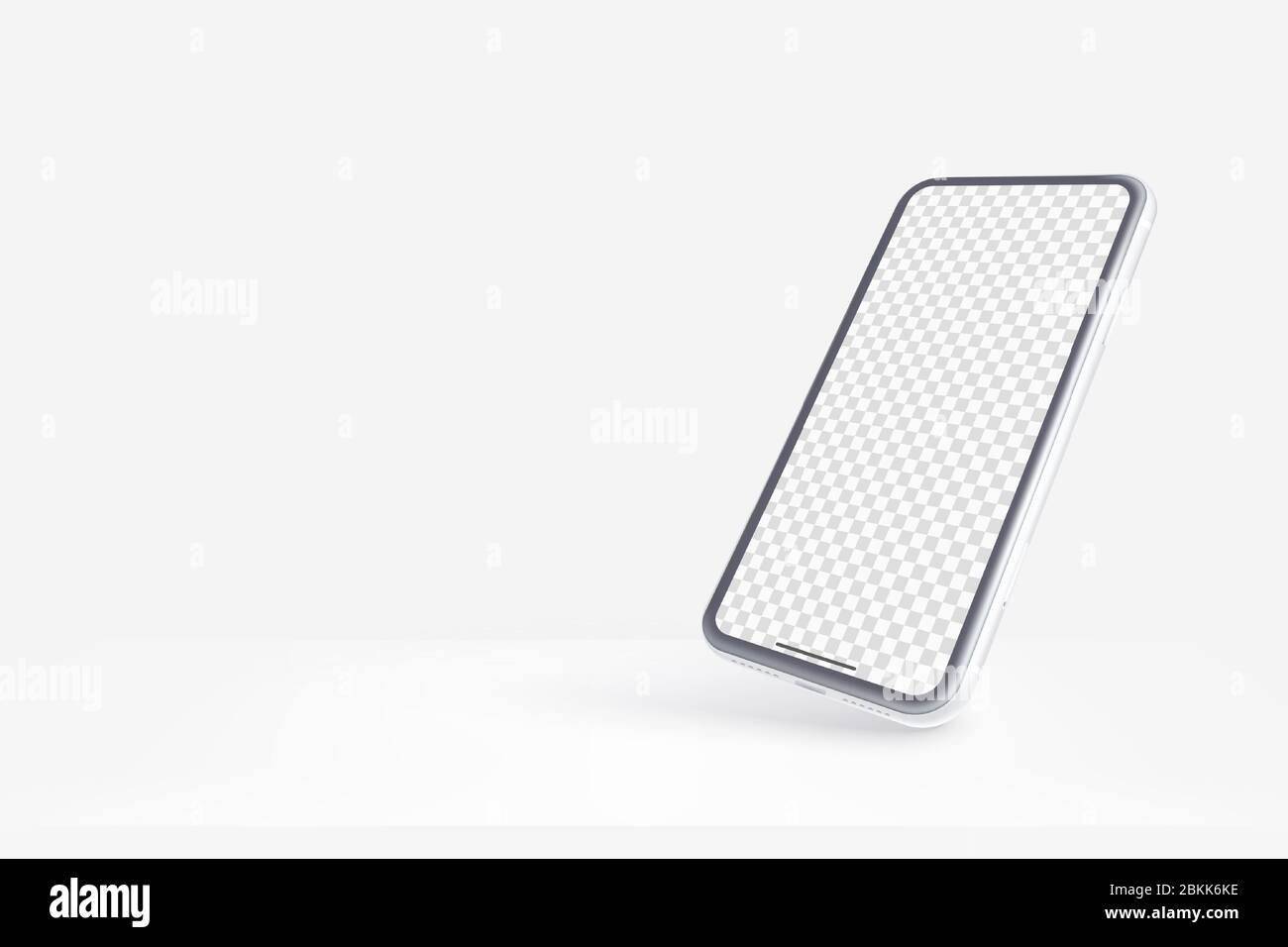 White vector phone isolated on white background. Realistic template ...