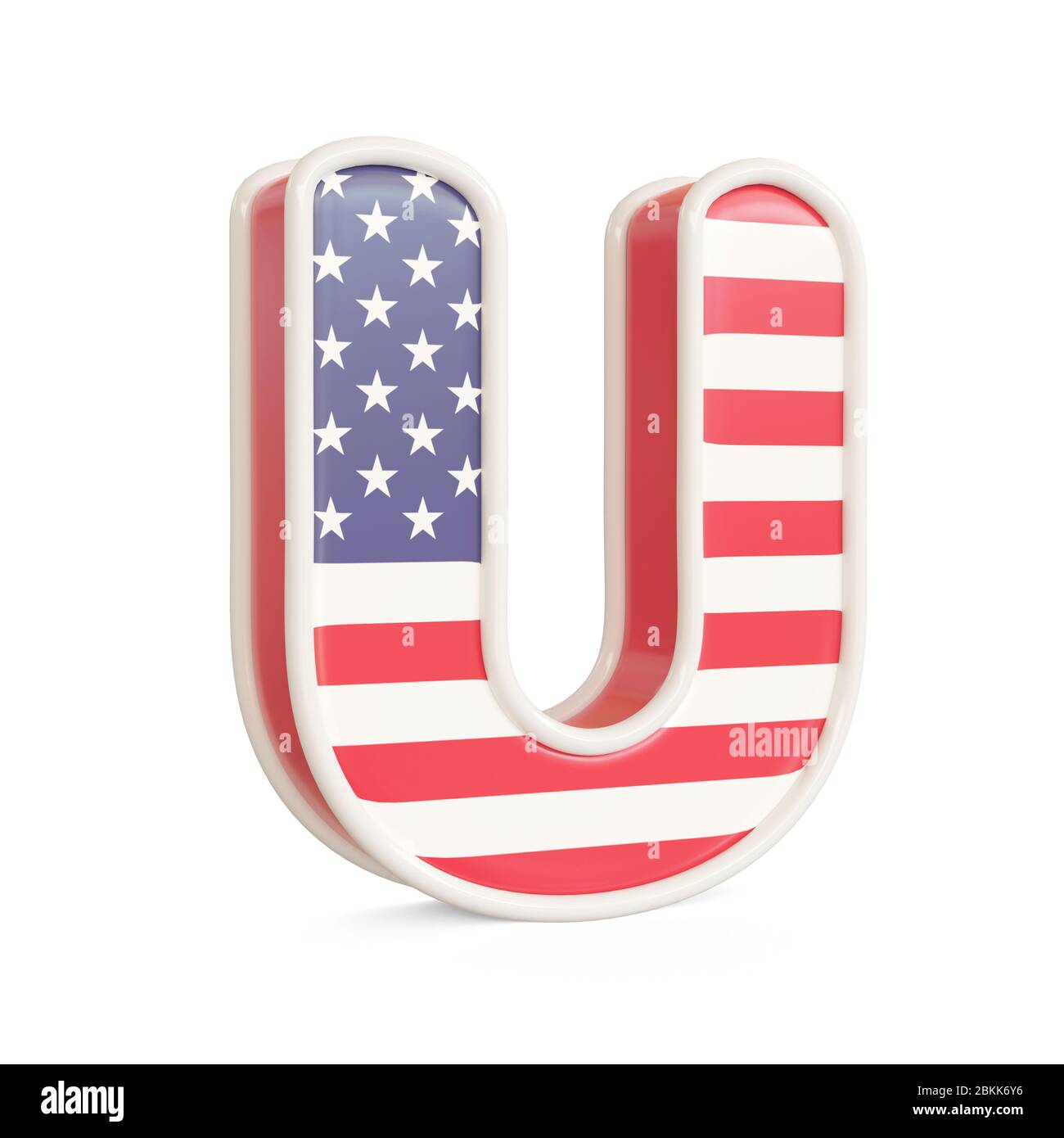 American flag alphabet isolated on a white background. 3d image Stock ...