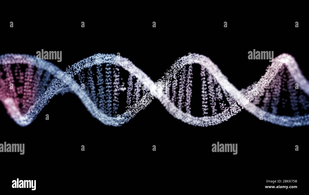 Digital illustration DNA strand structure in colour background. 3D render Stock Photo - Alamy
