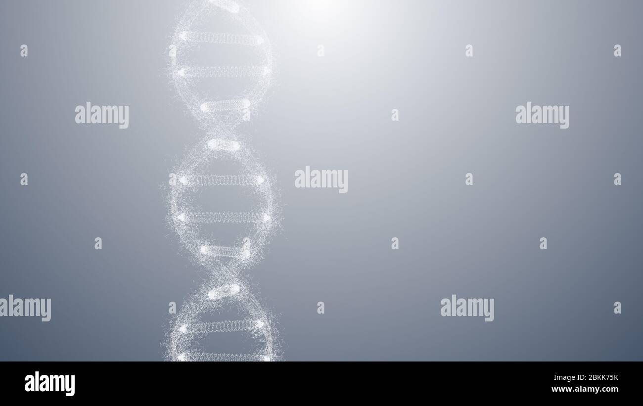 Dna shape made of small white particles Stock Photo - Alamy