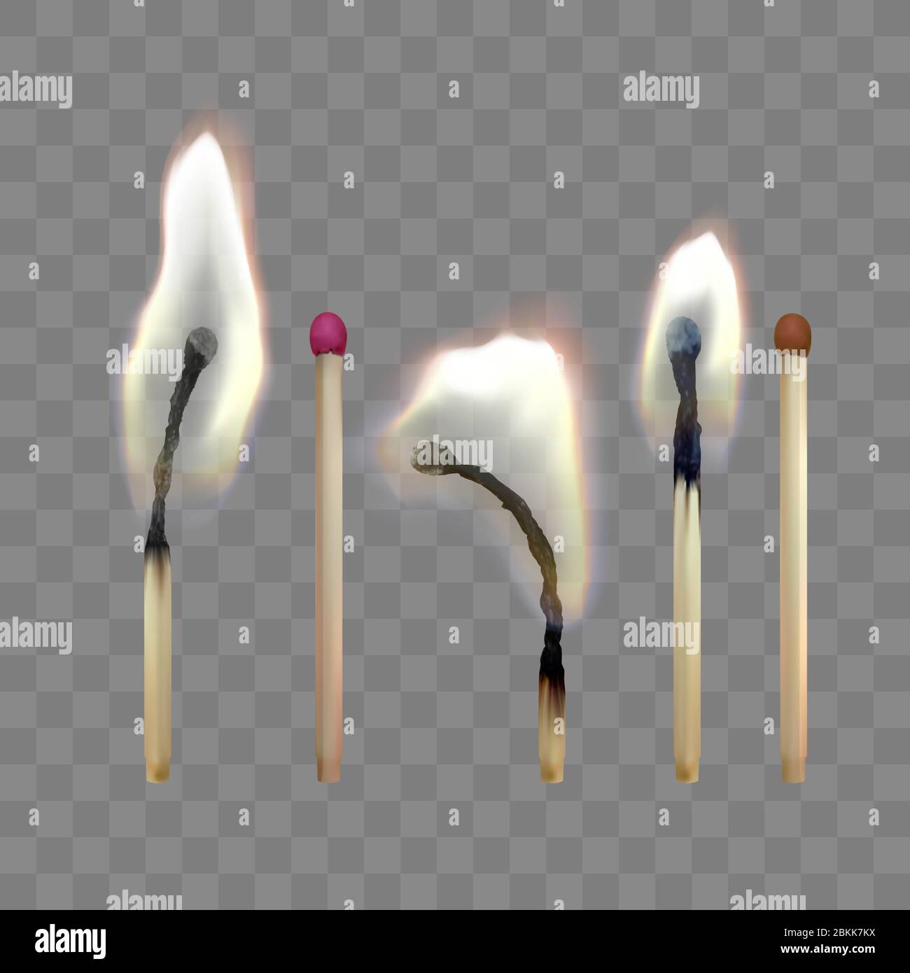 Realistic safety match. Set of wooden matches. Vector illustration ...