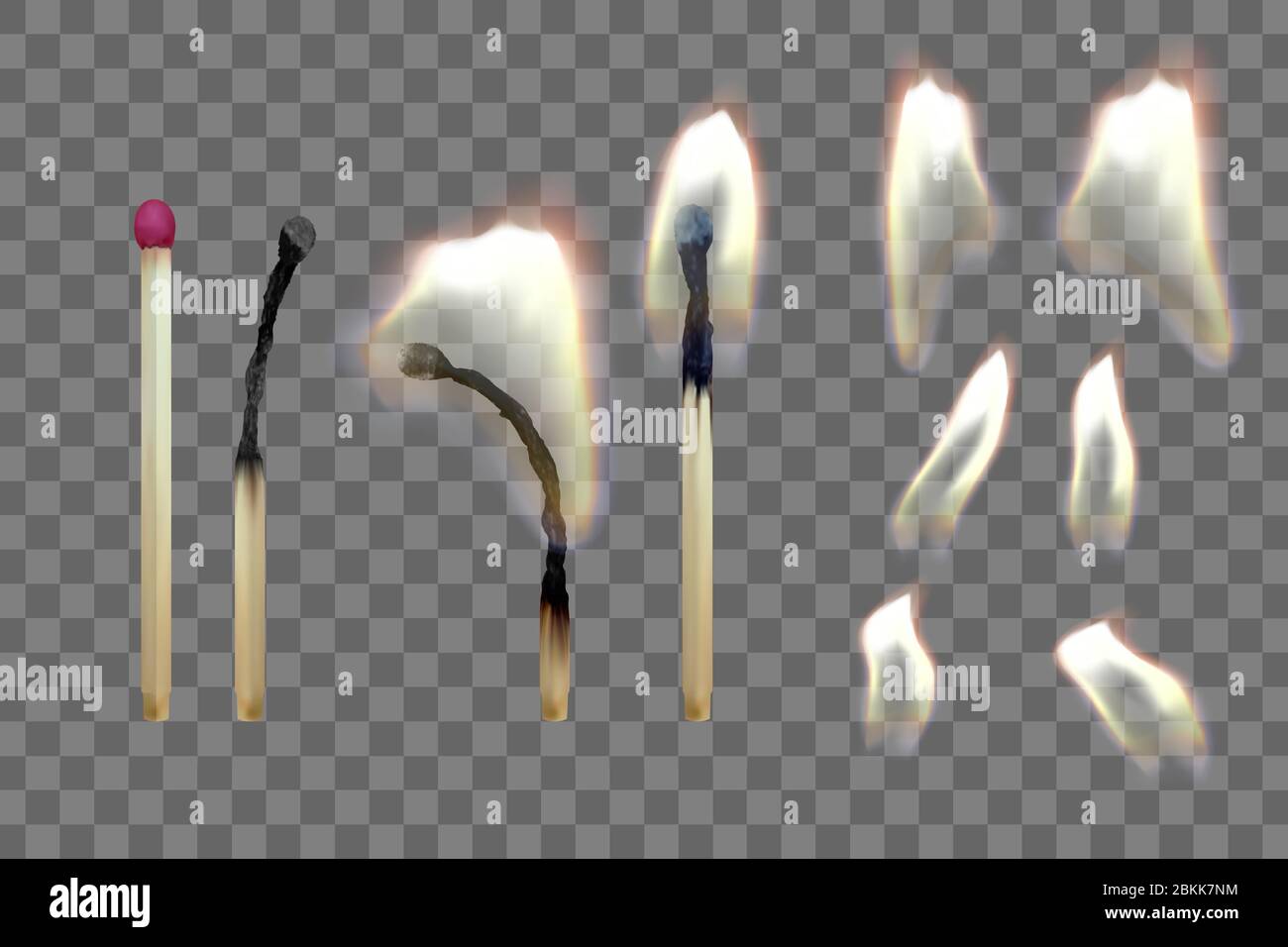 Realistic safety match. Set of wooden matches. Vector illustration ...