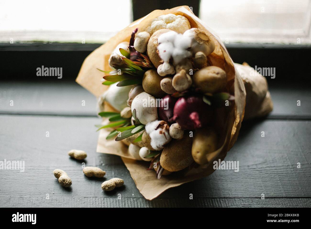 edible bouquet of vegetables wrapped in paper Stock Photo - Alamy