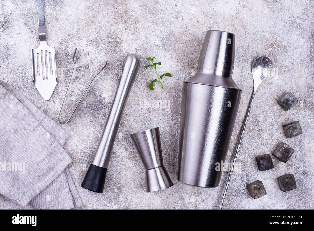 Different bar tools for making cocktails Stock Photo - Alamy