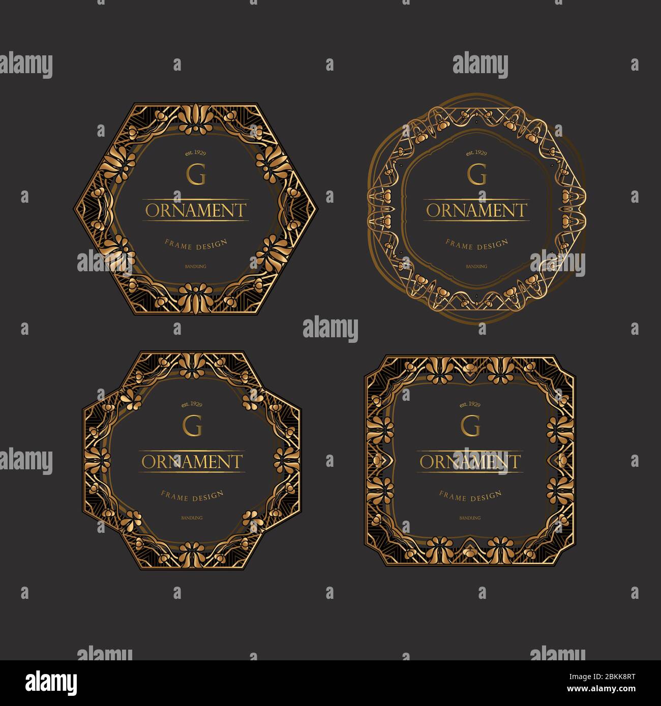 Set Of Golden Frame Luxury. Frame Luxury with Golden Color, Ornament ...