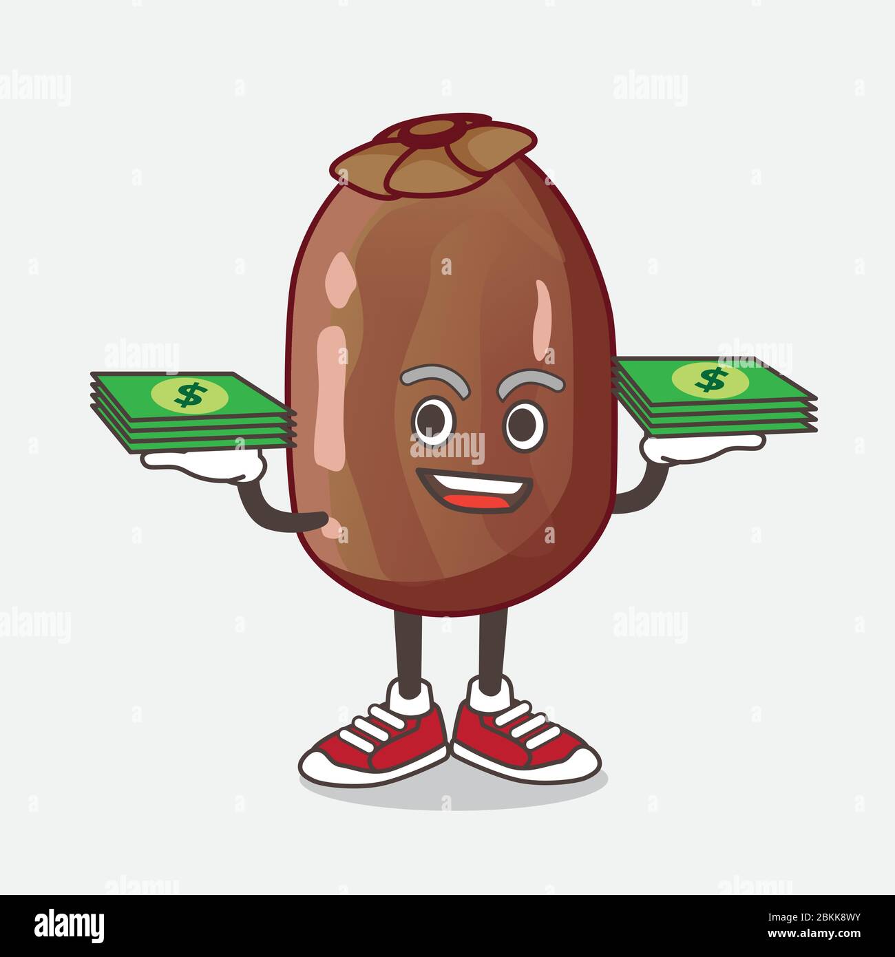 An illustration of Date Fruit cartoon mascot character with money on ...
