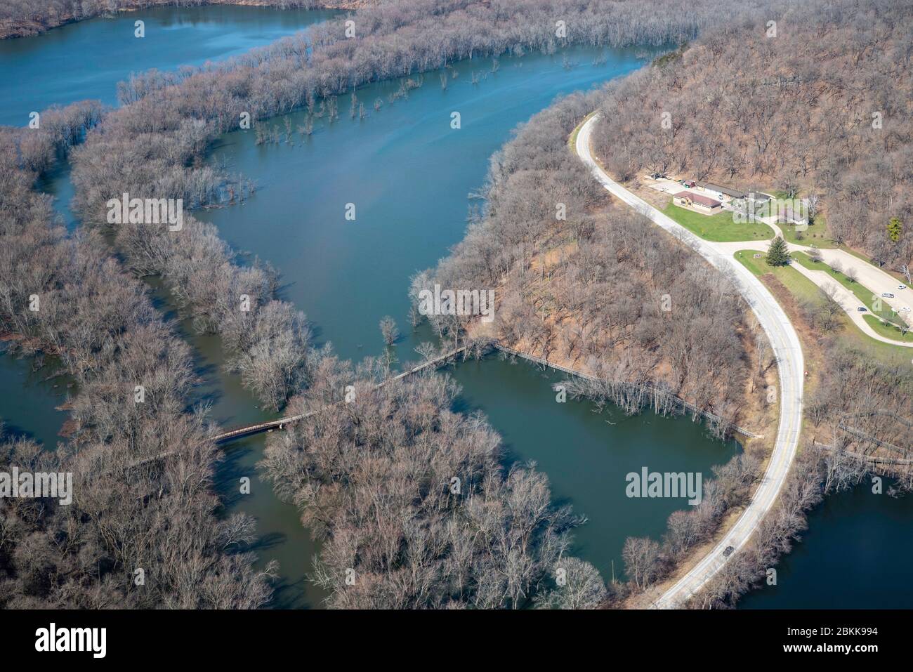 Aerial image of Effigy Mounds National Monument, near Marquette, Iowa ...