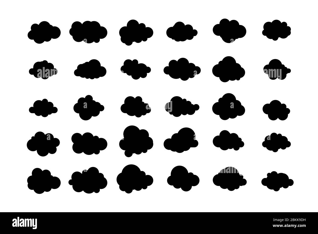 Set of clouds. Simple clouds isolated on white background, vector ...
