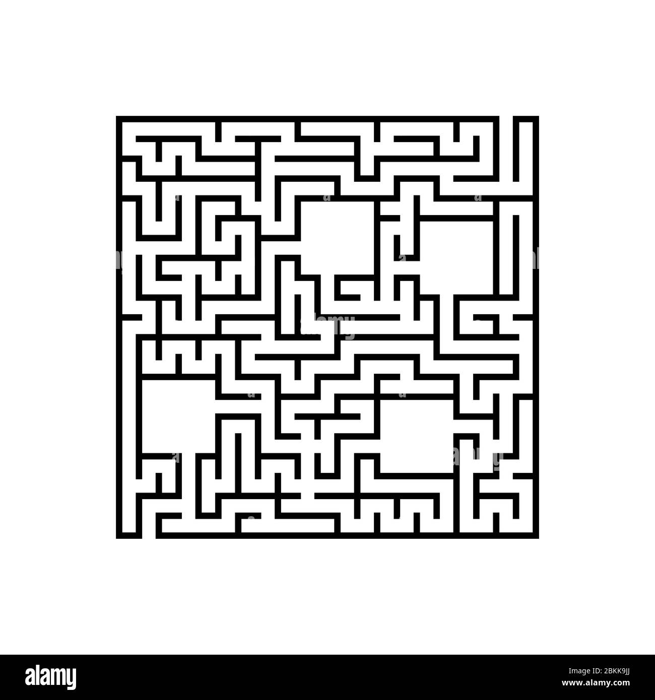 Abstact square labyrinth. Educational game for kids. Puzzle for children. Maze conundrum. Find ...