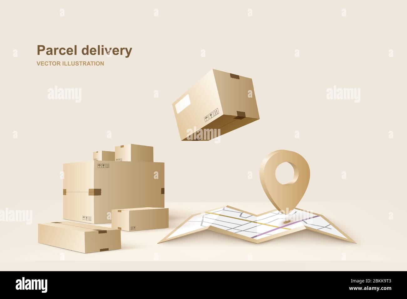 Parcel delivery. Concept for fast delivery service, vector illustration ...
