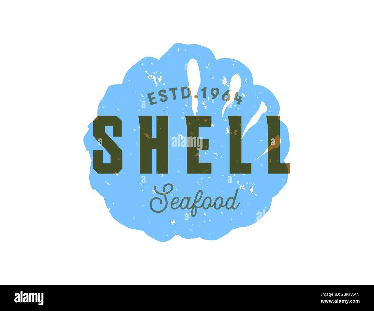 seafood silhouettede sign, shell vector emblem, fish restaurant label ...