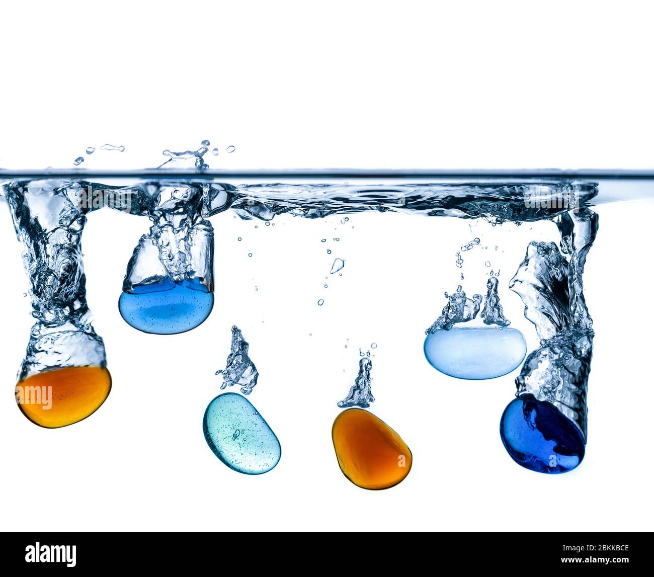 Abstract, minimalistic splash of water on a white background from ...