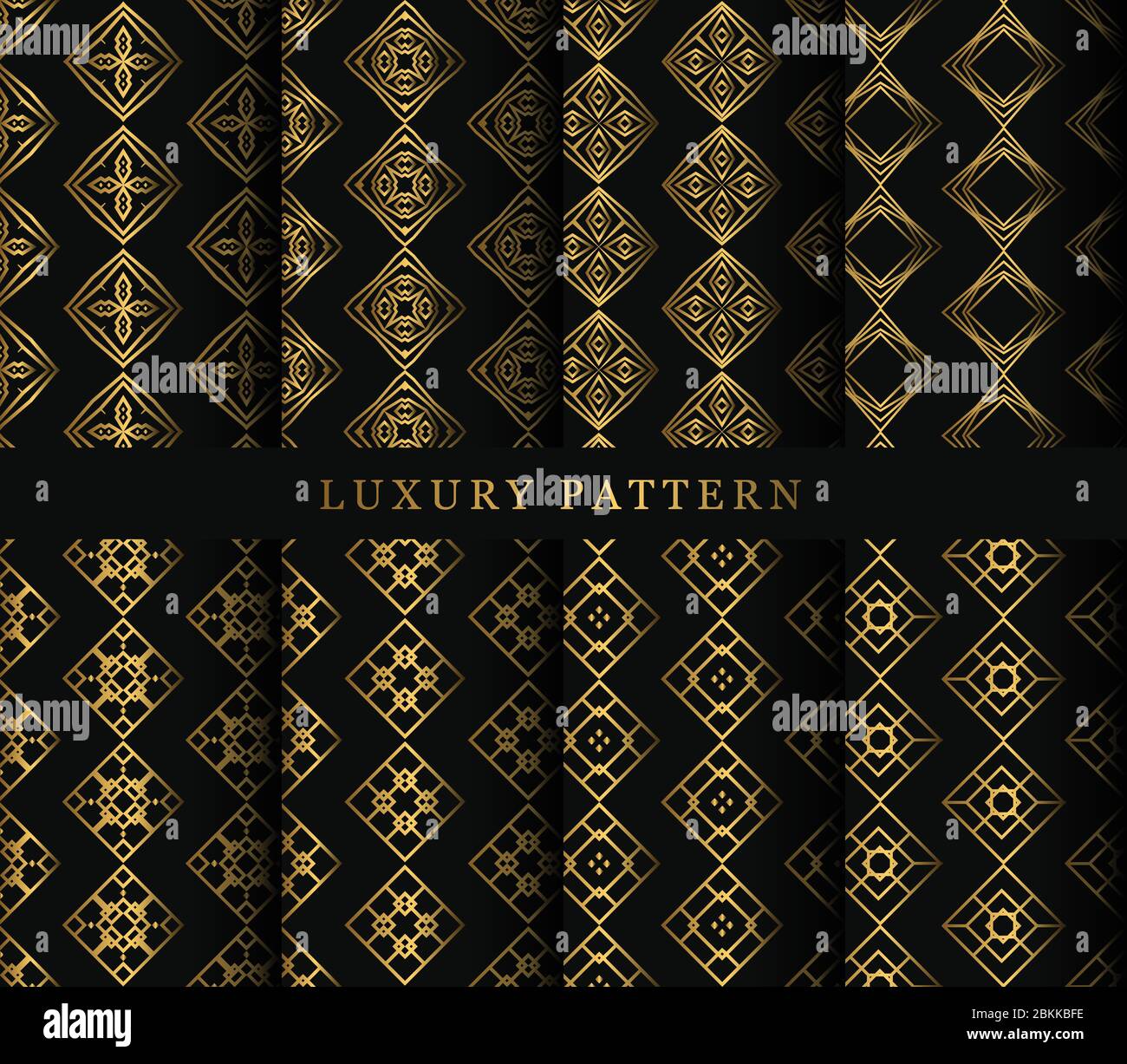 Set of Ornament Seamless Pattern. Collection of Line Art Texture for ...
