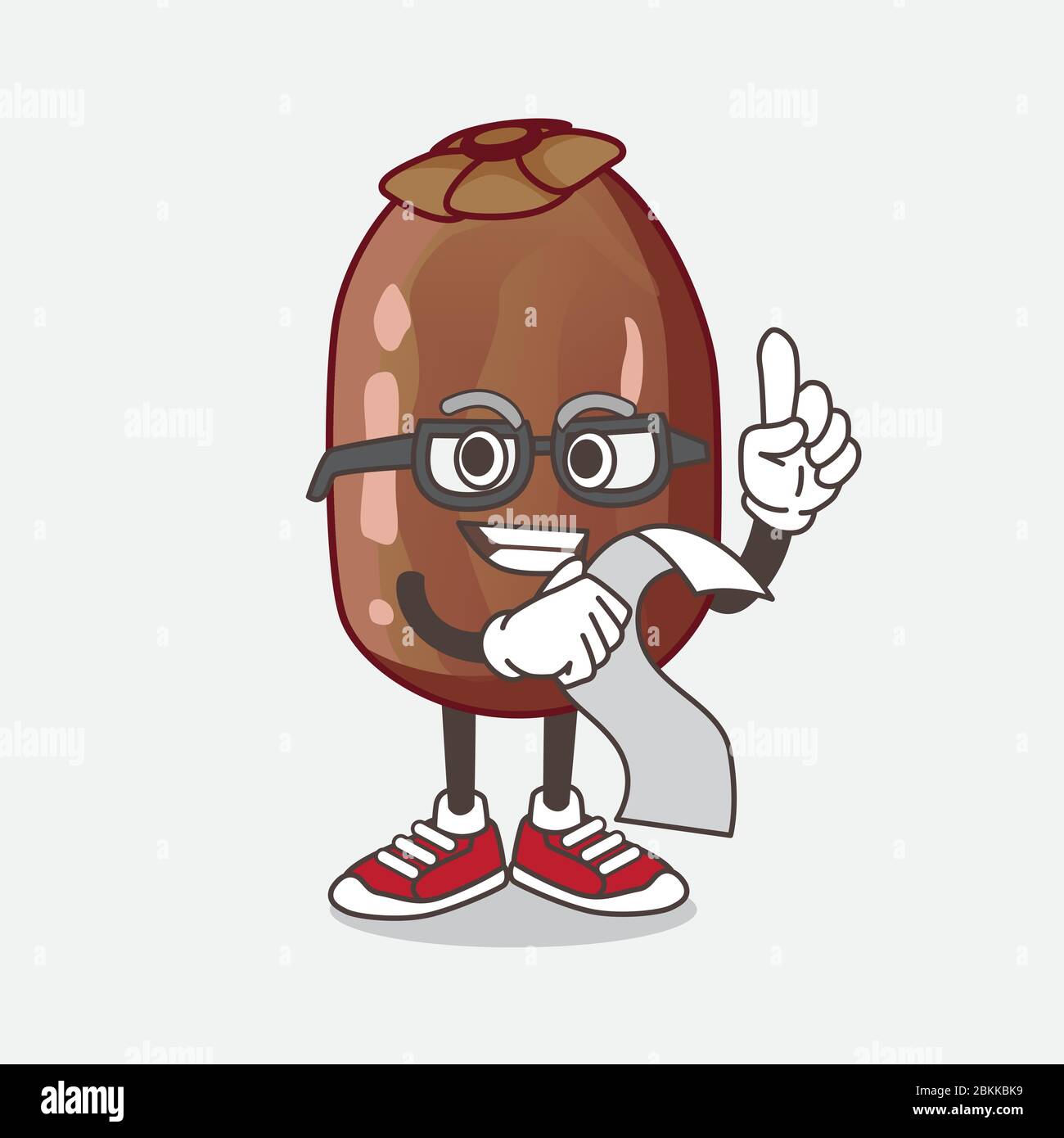 An illustration of Date Fruit cartoon mascot character holding a menu ...