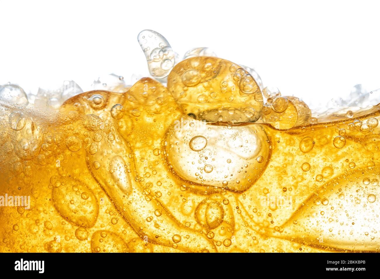 Conceptual image, yellow fat, like obesity cells, under the microscope ...