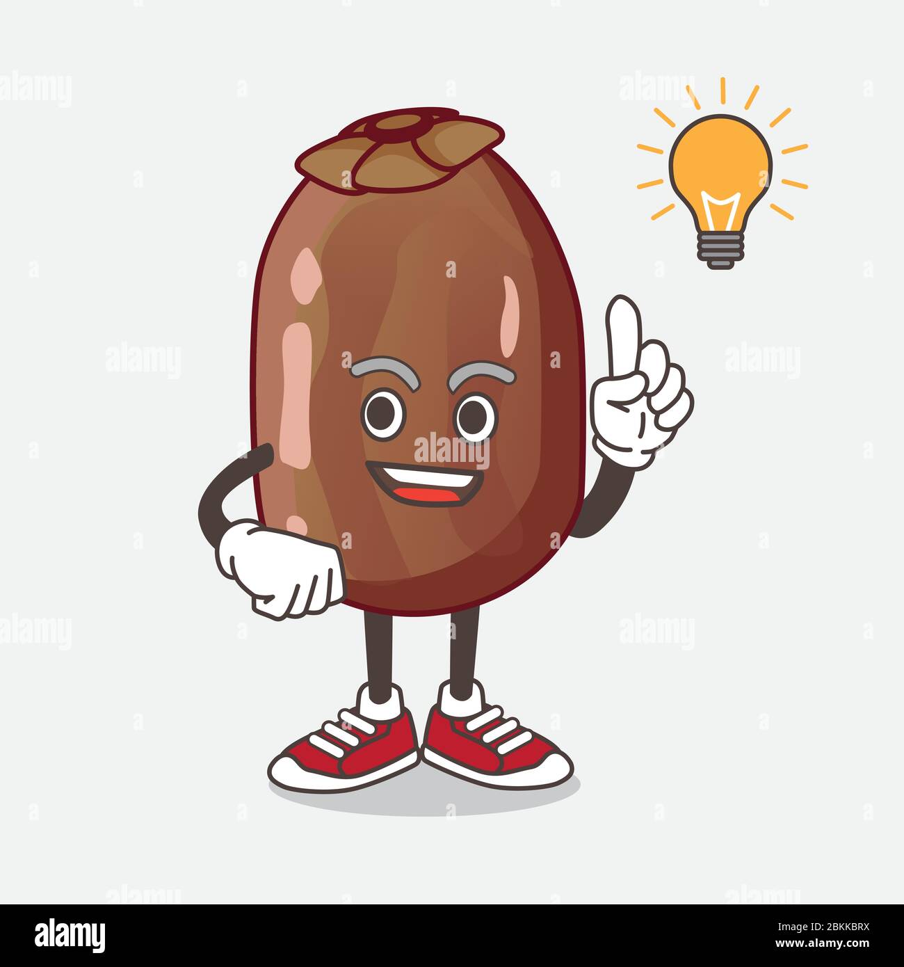 An illustration of Date Fruit cartoon mascot character get an idea ...