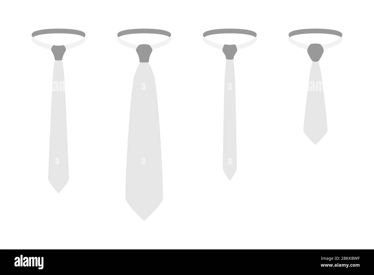 Set of realistic ties isolated on white background, vector illustration ...
