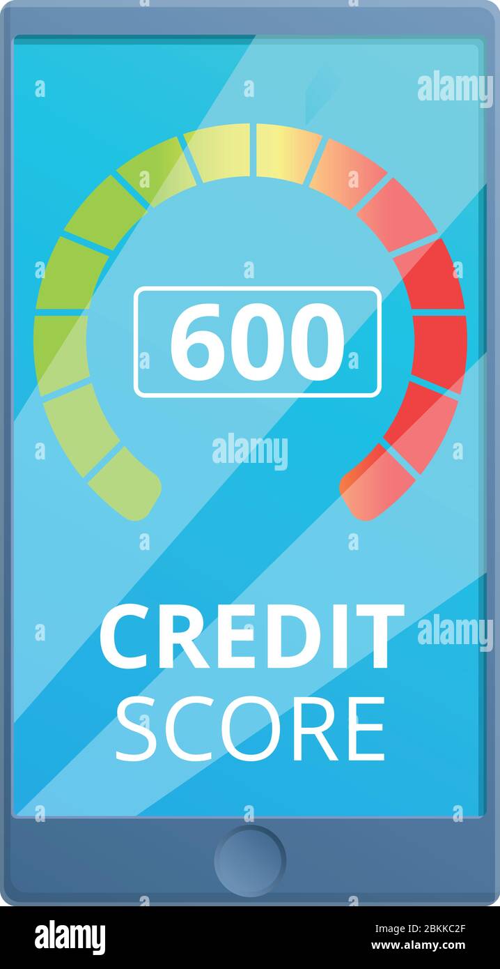 Mobile credit score icon. Cartoon of mobile credit score vector icon ...