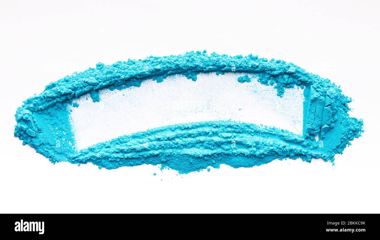 Bright blue colorful powder on white background Stock Photo - Alamy