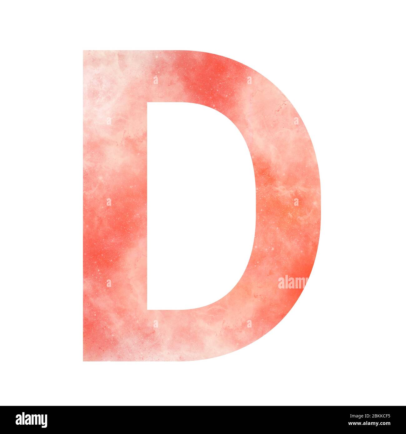 Orange space alphabet. Capital letter D. Digital art. Isolated on white ...