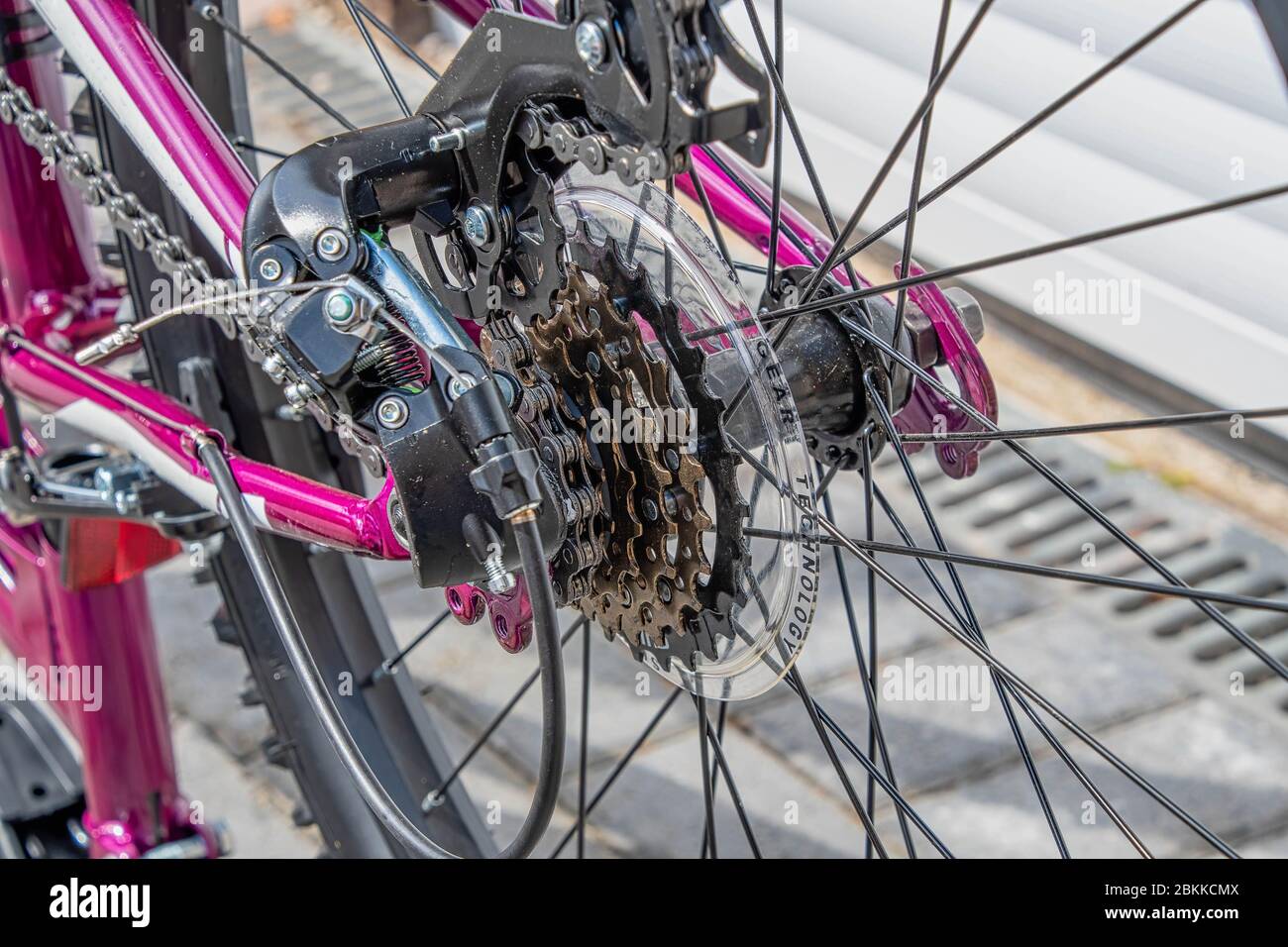 Close view of a bicycle rear gear cogs Stock Photo - Alamy