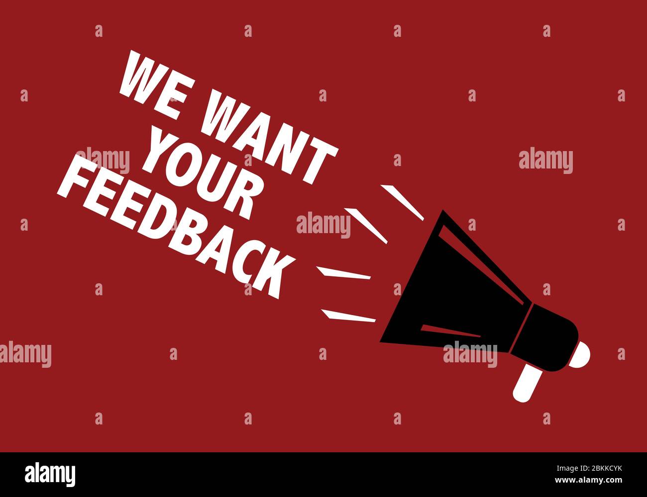 We want your feedback, Megaphone announcement stock illustration Stock ...