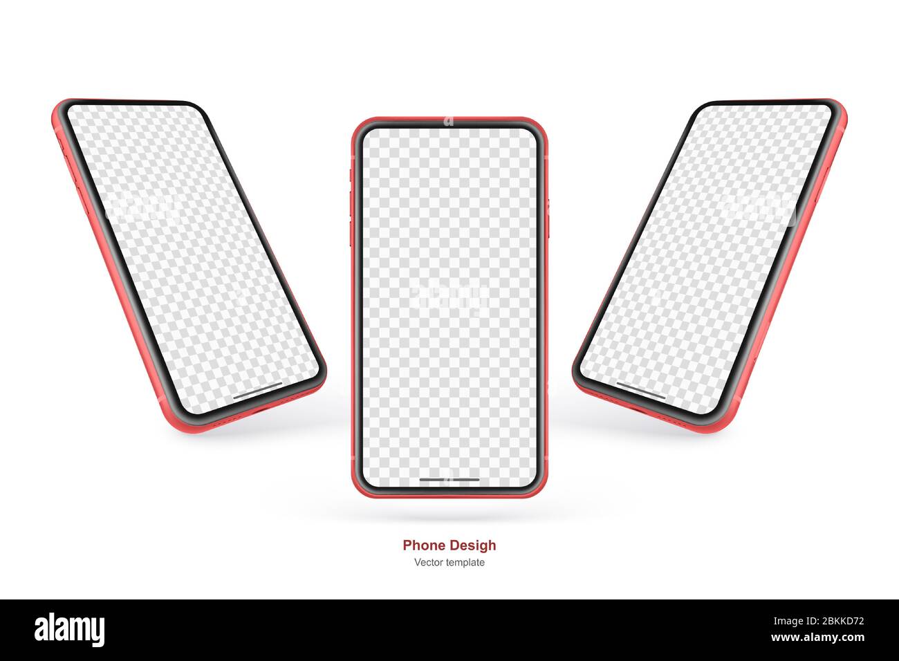 Set of vector phones isolated on white background. Mock up with empty ...