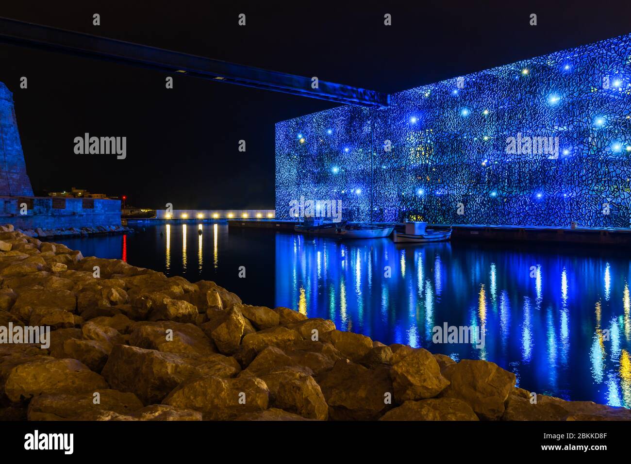 Scenic night night of MuCEM (Museum of European and Mediterranean ...