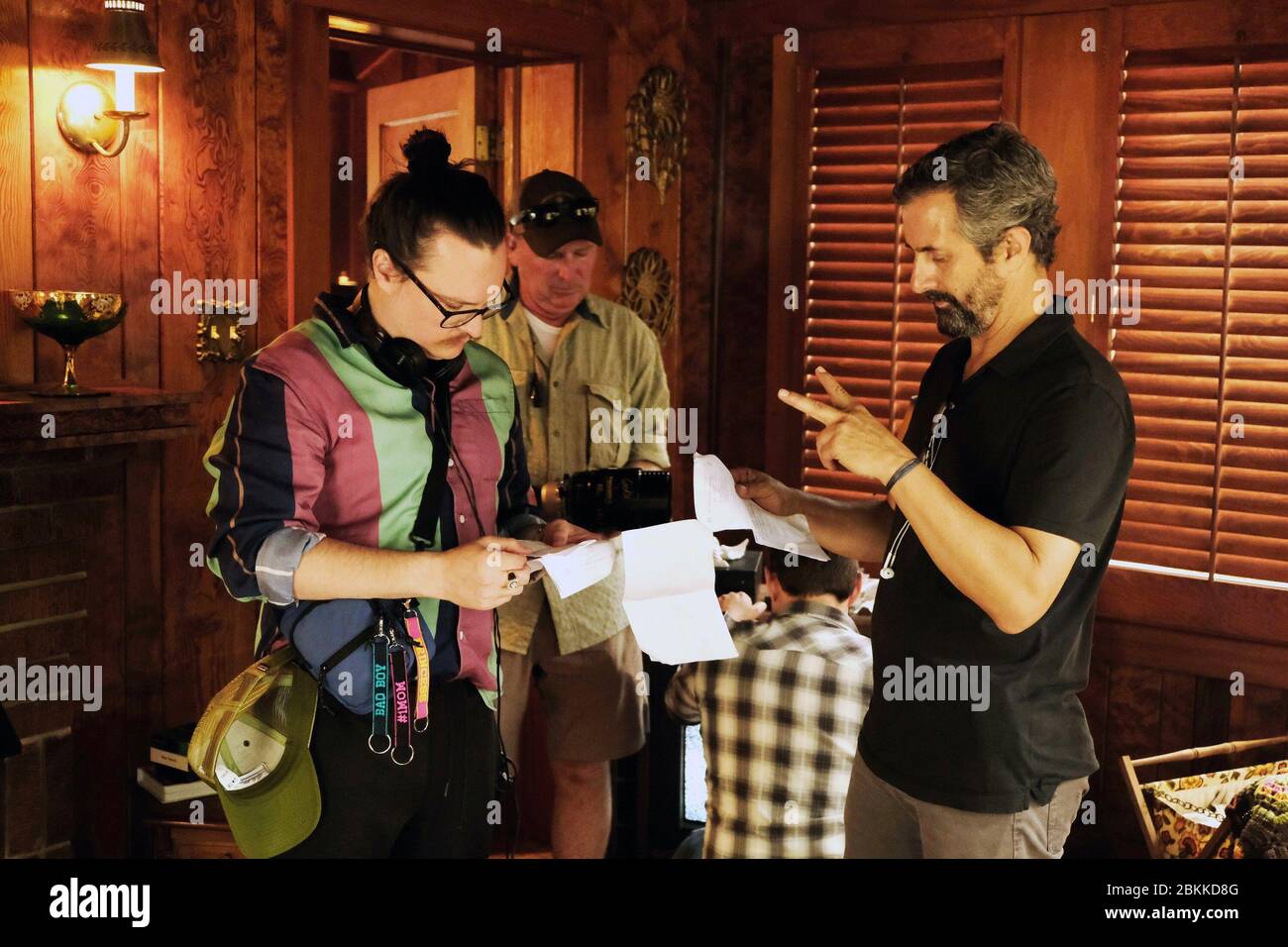 ARKANSAS, left: director Clark Duke, on-set, 2020. © Lionsgate ...