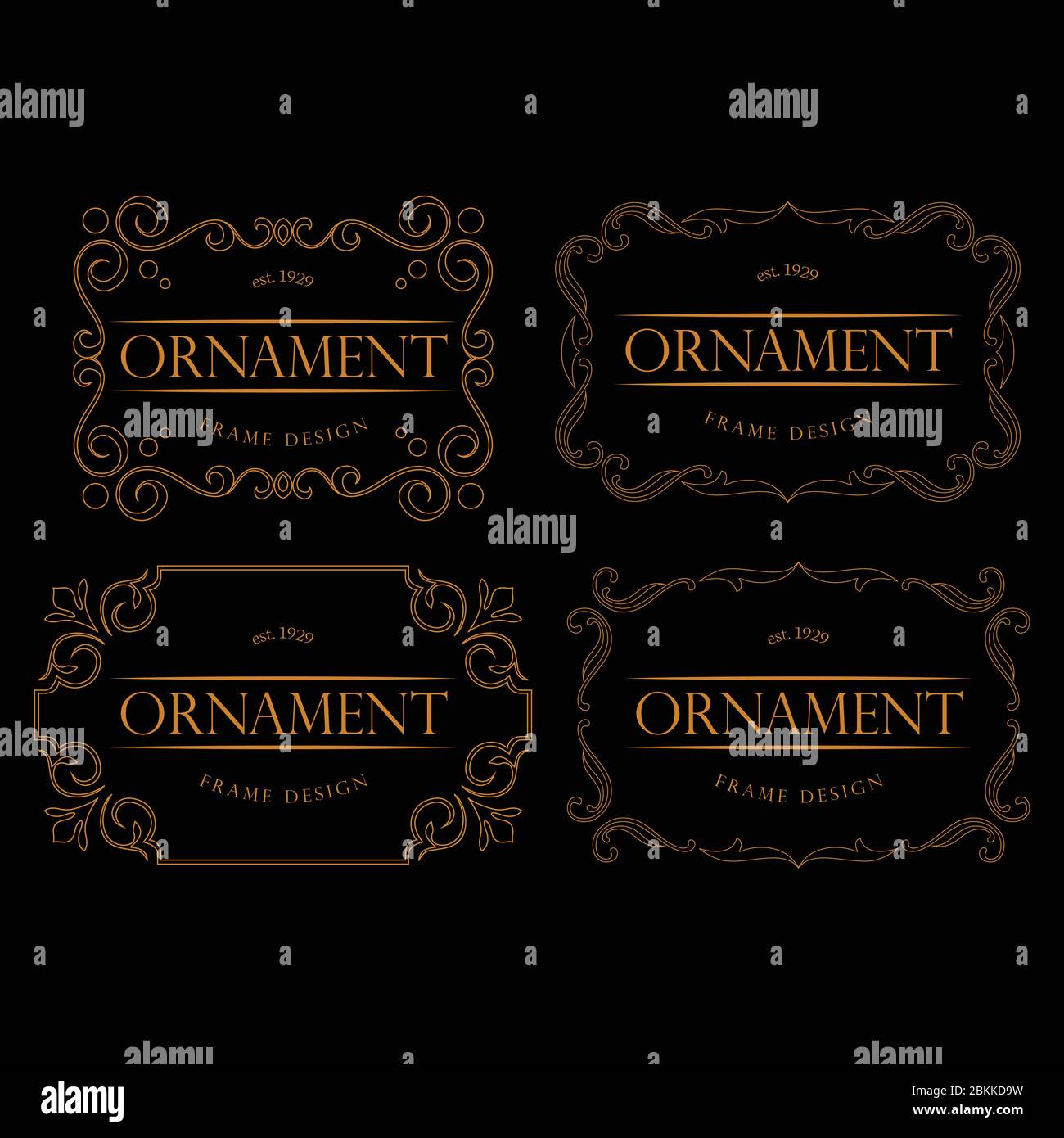 Set Of Golden Frame Luxury. Frame Luxury with Golden Color, Ornament ...