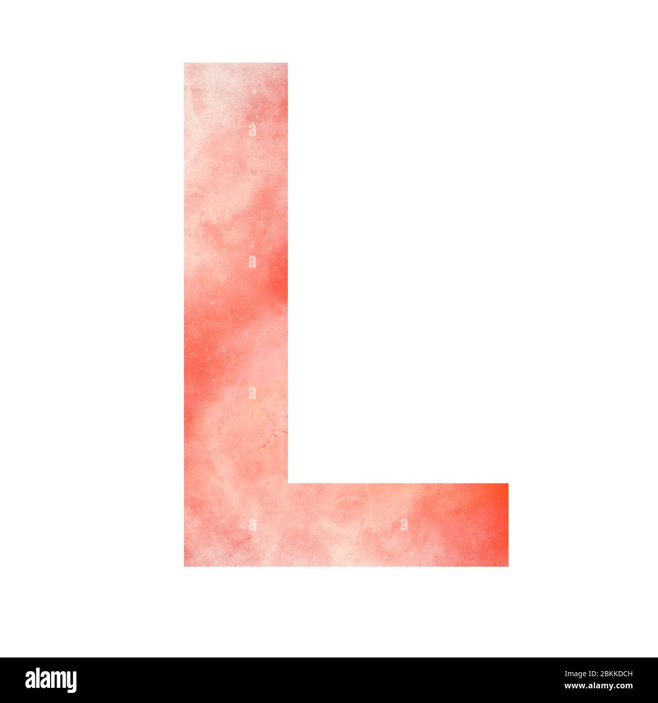 Orange space alphabet. Capital letter L. Digital art. Isolated on white ...