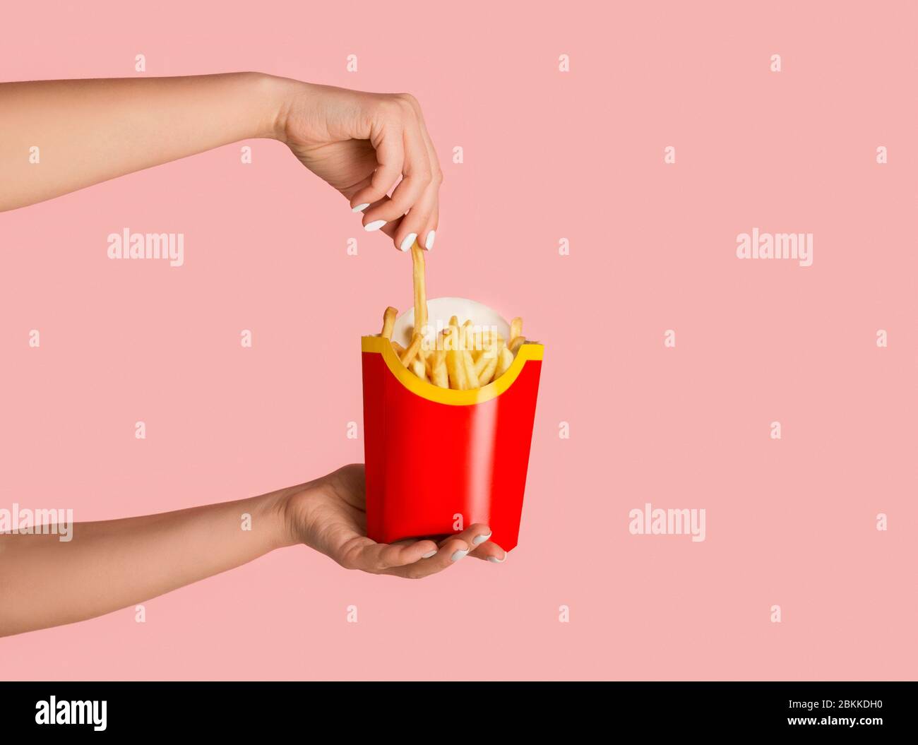Woman french fries hi-res stock photography and images - Alamy