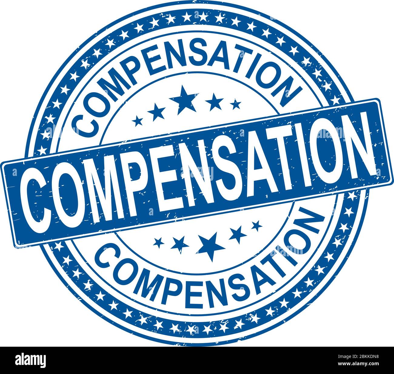 blue Illustration of compensation text buffered on white background ...